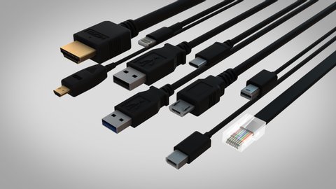 Digital Connectors 3d Model Animation On Stock Footage Video (100% ...