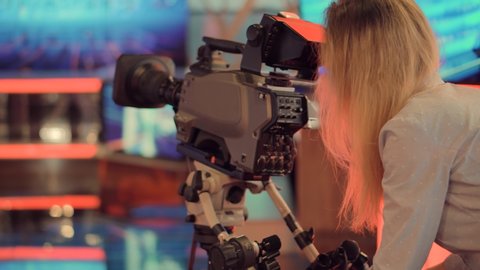 Television Operator On Tv Broadcasting Production Stock Footage Video ...