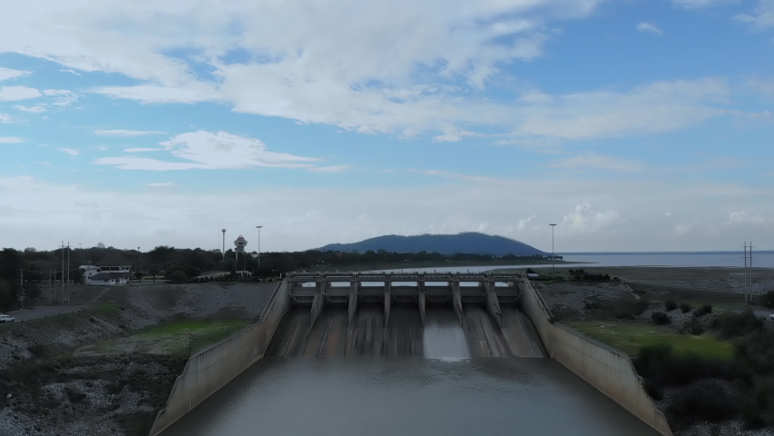 aerial view front ogee spillway pa Stock Footage Video (100% Royalty ...