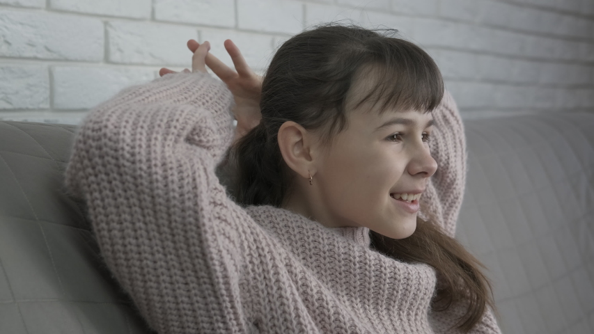 doze off on sofa pretty child Stock Footage Video (100% Royalty-free ...