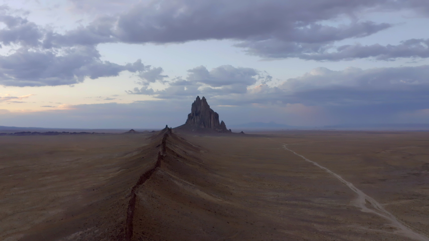 amazing shiprock new mexico aerial view Stock Footage Video (100% ...