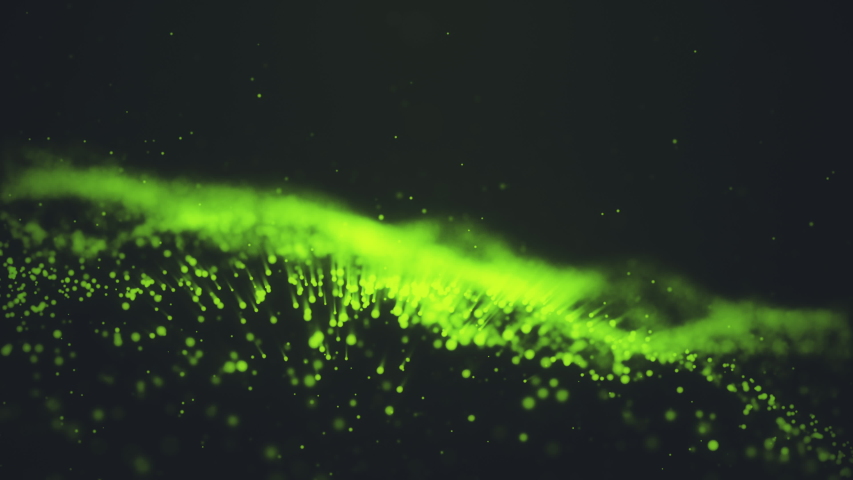 3d rendering background with particles and depth of field. Loop animation, seamless footage ...