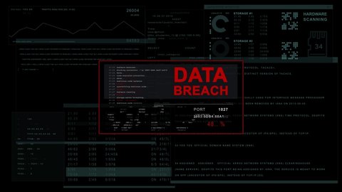 Data Breach Animated Screen Seamless Loop Stock Footage Video (100% ...
