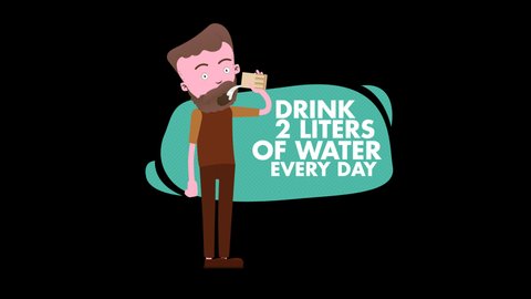 Animated Character Tips On Maintaining Healthy Stock Footage Video (100 ...