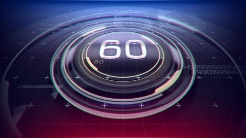 Modern 3d Render Countdown 60 Seconds Stock Footage Video (100% Royalty ...