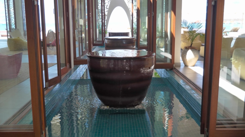 water feature high end hotel sunshine Stock Footage Video (100% Royalty ...