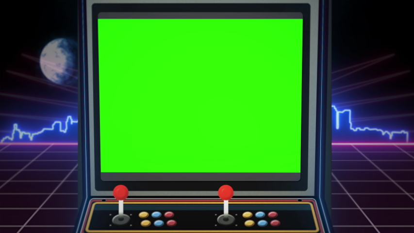 retro arcade machine green screen glowing Stock Footage Video (100% ...