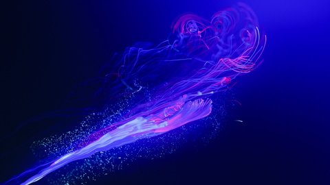 Abstract Blue Purple Particles Optical Fiber Stock Footage Video (100% ...