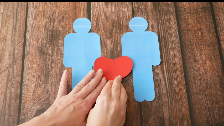 two people sign paper heart symbol Stock Footage Video (100% Royalty ...