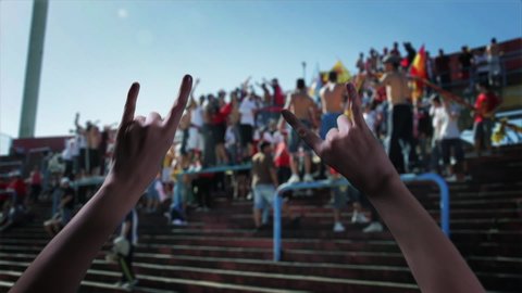 Female Hands Showing Devil Horns Hand Stock Footage Video (100% Royalty ...