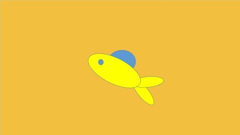Animated Yellow Fish Blue Fins On Stock Footage Video (100% Royalty ...