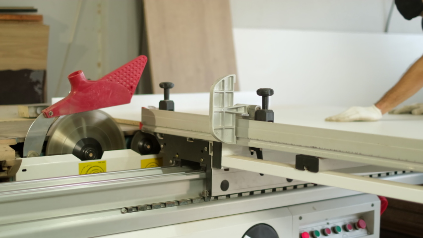 process making wood chipboard furniture cutting Stock Footage Video ...