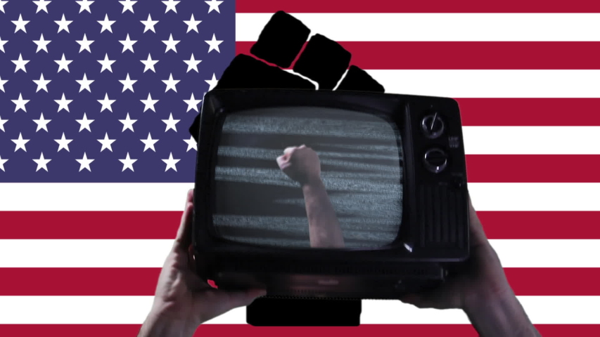 Hands Holding Retro Tv with Stock Footage Video (100% Royalty-free ...