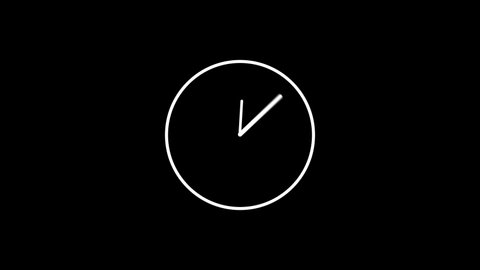 4k Animation White Clock On Black Stock Footage Video (100% Royalty ...