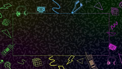 4k Multicolor Animated Frame Geometric Shapes Stock Footage Video (100% ...