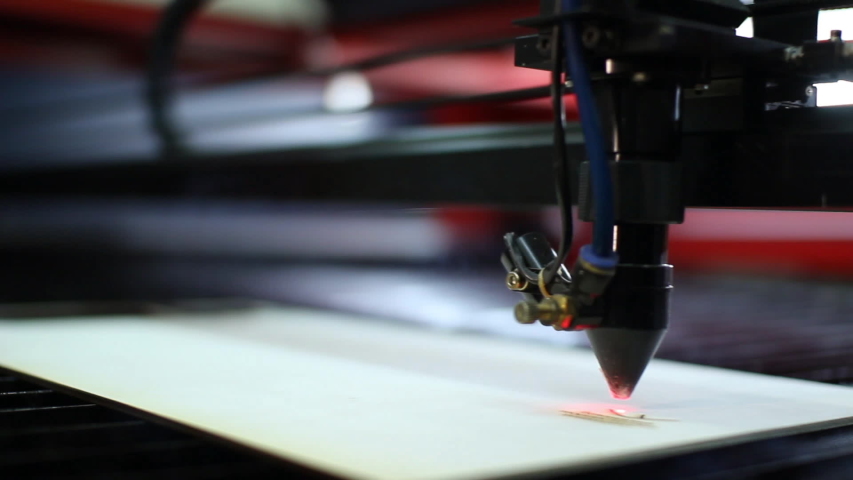 3d printer's laser beam burns through Stock Footage Video (100% Royalty ...
