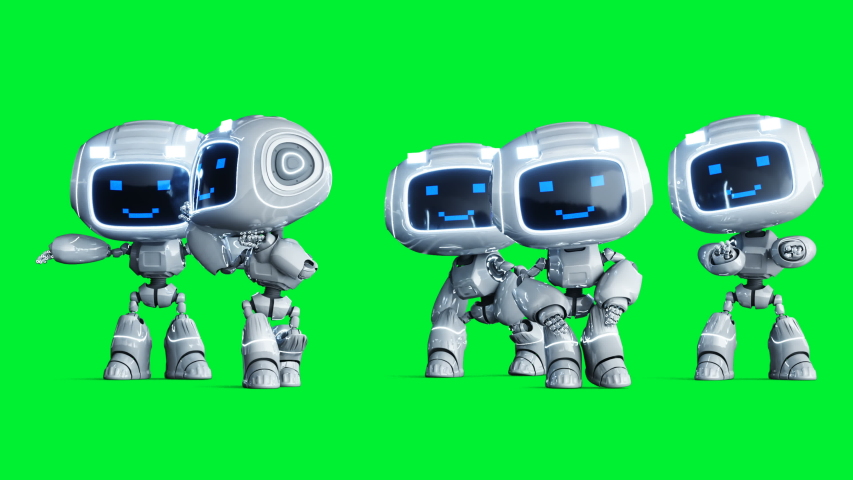 White Smiling Toy Robot Animation. Stock Footage Video (100% Royalty ...