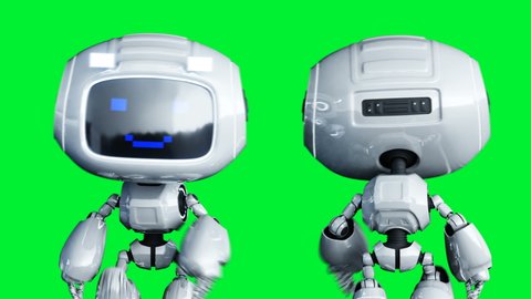 White Smiling Toy Robot Animation Phisical Stock Footage Video (100% ...