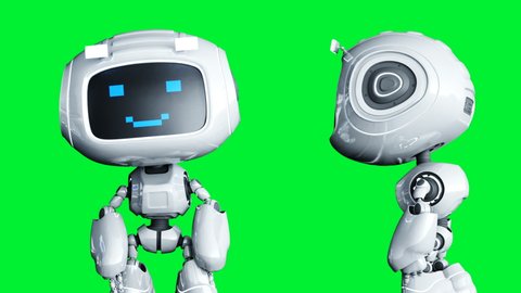 White Smiling Toy Robot Animation Phisical Stock Footage Video (100% ...
