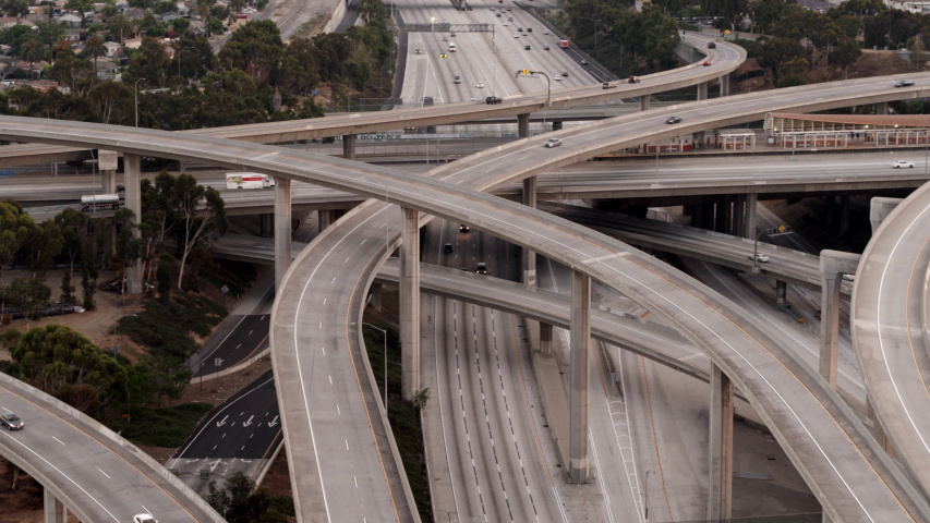 aerial freeways los angeles highway junction Stock Footage Video (100% ...