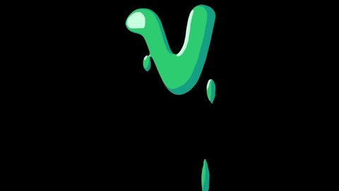 flat gooey slimy letters typeface cartoon Stock Footage Video (100% ...