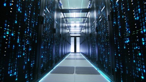 Data Center Matrix Style Numbers Raining Stock Footage Video (100% ...