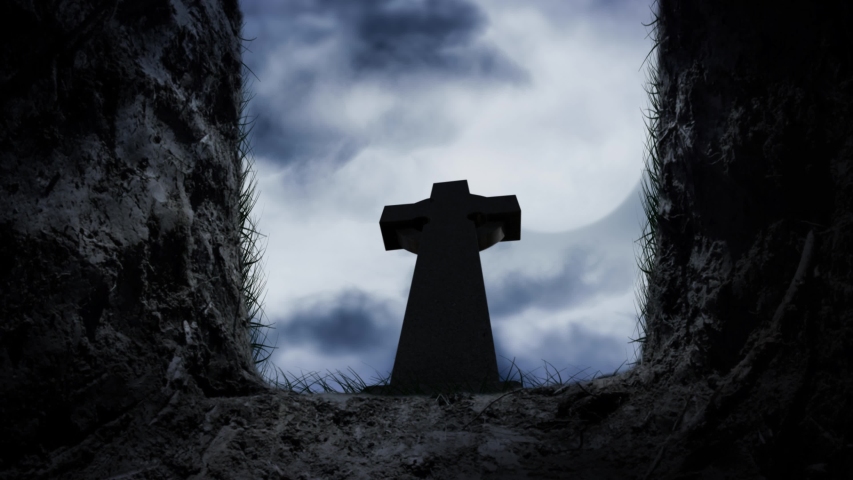 Inside Grave View of Headstone Stock Footage Video (100% Royalty-free ...