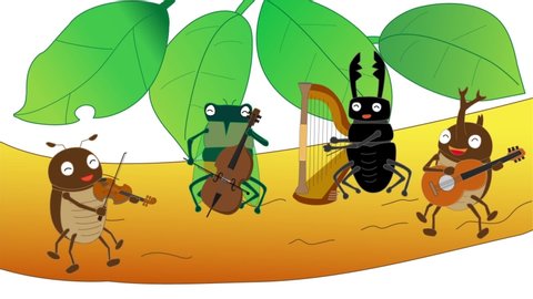 Summer Insects Playing Musical Instruments Singing Stock Footage Video ...
