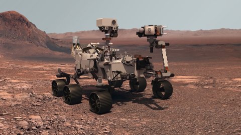 Mars Perseverance Rover Deploys Equipment Against Stock Footage Video ...