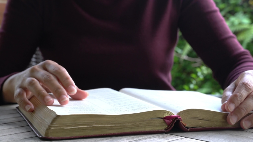 Woman Reading Her Bible On Stock Footage Video (100% Royalty-free ...