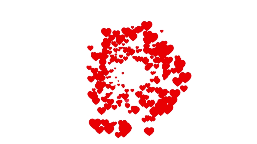small red heart appear radial shape Stock Footage Video (100% Royalty ...
