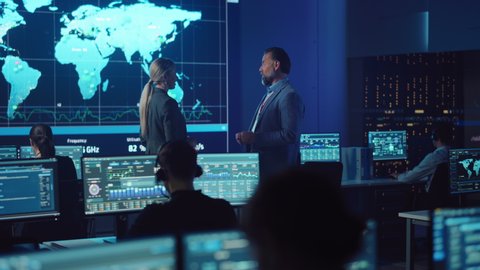 Project Manager Computer Science Engineer Talking Stock Footage Video (100% Royalty-free ...