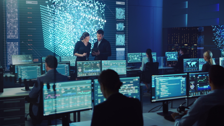 project manager computer science engineer talking Stock Footage Video ...