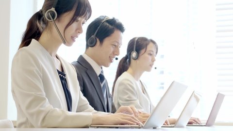 Asian Operators Working Office Stock Footage Video (100% Royalty-free ...