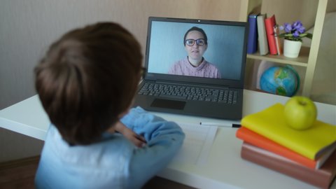 Online Elearning Children Distance Education Lesson Stock Footage Video ...