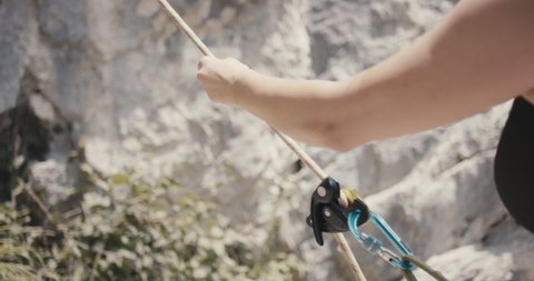 Female Climber Woman Athlete Missing Fingers Stock Footage Video (100% ...