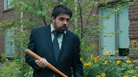 Mafia Guy Suit Baseball Bat 库存影片视频（100% 免版税）1055687189 | Shutterstock