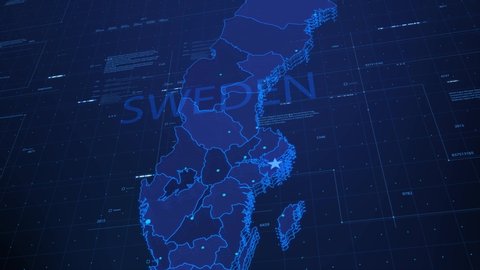 Stylized Rendering Sweden Map Conveying Modern Stock Footage Video (100 ...