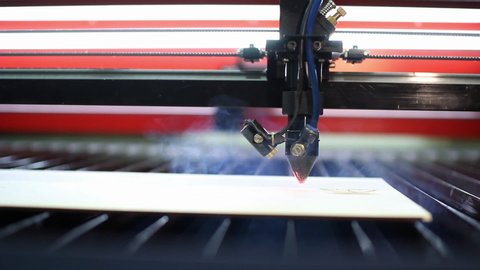 3d Printers Laser Beam Burns Through Stock Footage Video (100% Royalty ...