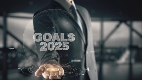 2025 Goals Hologram Businessman Concept Stock Footage Video (100% ...