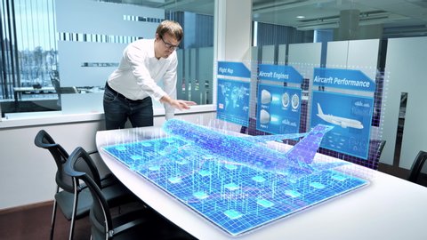 professional engineer office working on virtual Stock Footage Video ...