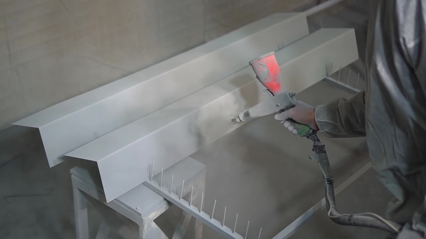 Powder Coating of Metal Products. Stock Footage Video (100% Royalty ...