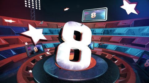 Number 8 Top Ten Numbers Animation Stock Footage Video (100% Royalty ...