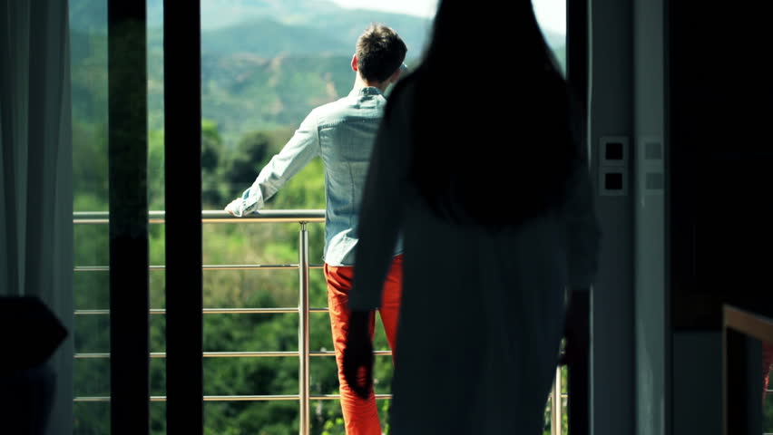 couple love hugging on terrace Stock Footage Video (100% Royalty-free ...