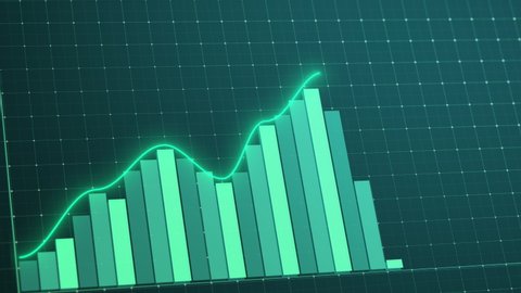 Animation Rising Blue Bar Graph Following Stock Footage Video (100% ...