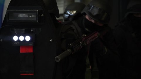 Squad Swat Team Police Quickly Enter Stock Footage Video (100% Royalty ...