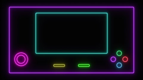 Retro Game Neon Glow Color Moving Stock Footage Video (100% Royalty ...
