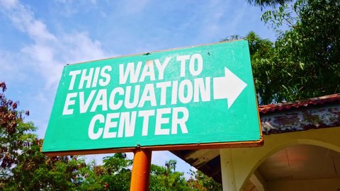 Evacuation Center Sign Natural Disaster Emergencies Stock Footage Video ...