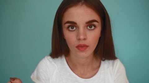 Woman Knocking On Your Screen Looking Stock Footage Video (100% Royalty ...