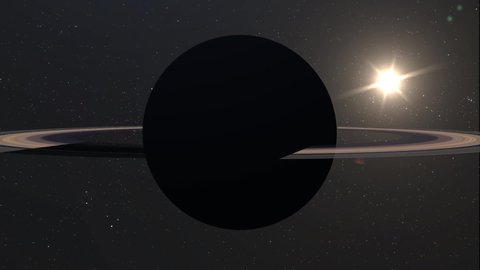 Sunrise Planet Saturnbeautiful Saturn Space Scene Stock Footage Video ...